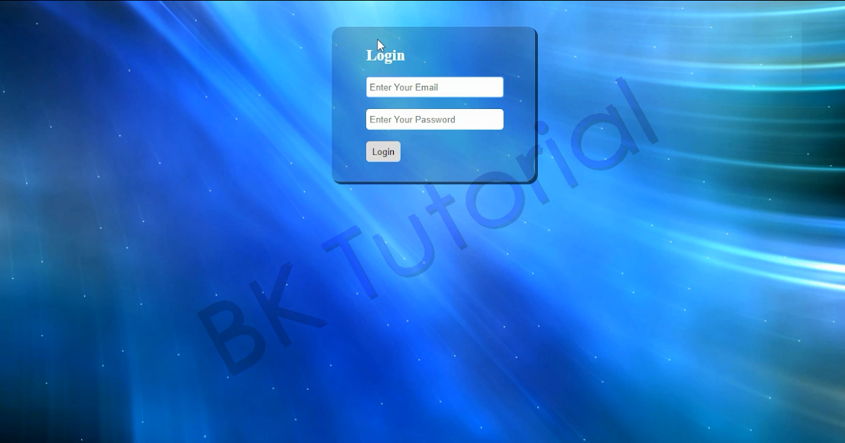 How to Create a Login Form Using HTML , CSS , CSS3 With HTML5 ...