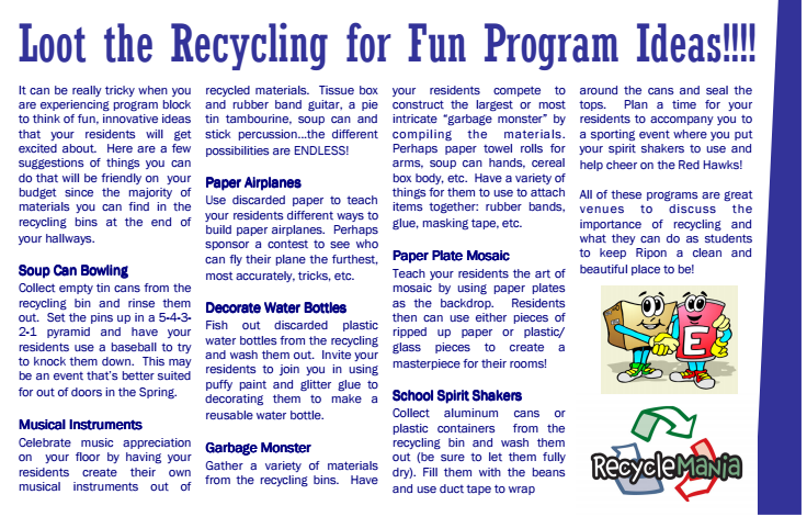 The Reslife Reader: Recycling Programs?