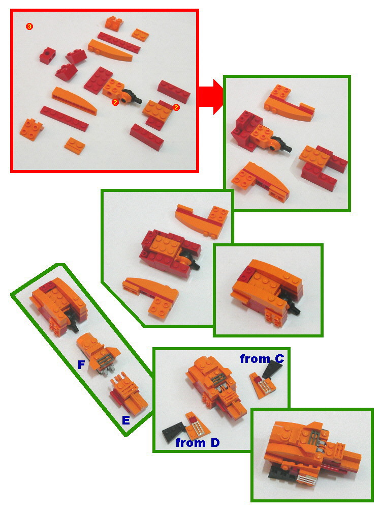 Alanyuppie's LEGO Transformers: LEGO Predaking Instruction Part 3 - Rampage