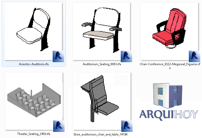 Asientos para Auditorios (RFA) | ArquiHoy-Revit