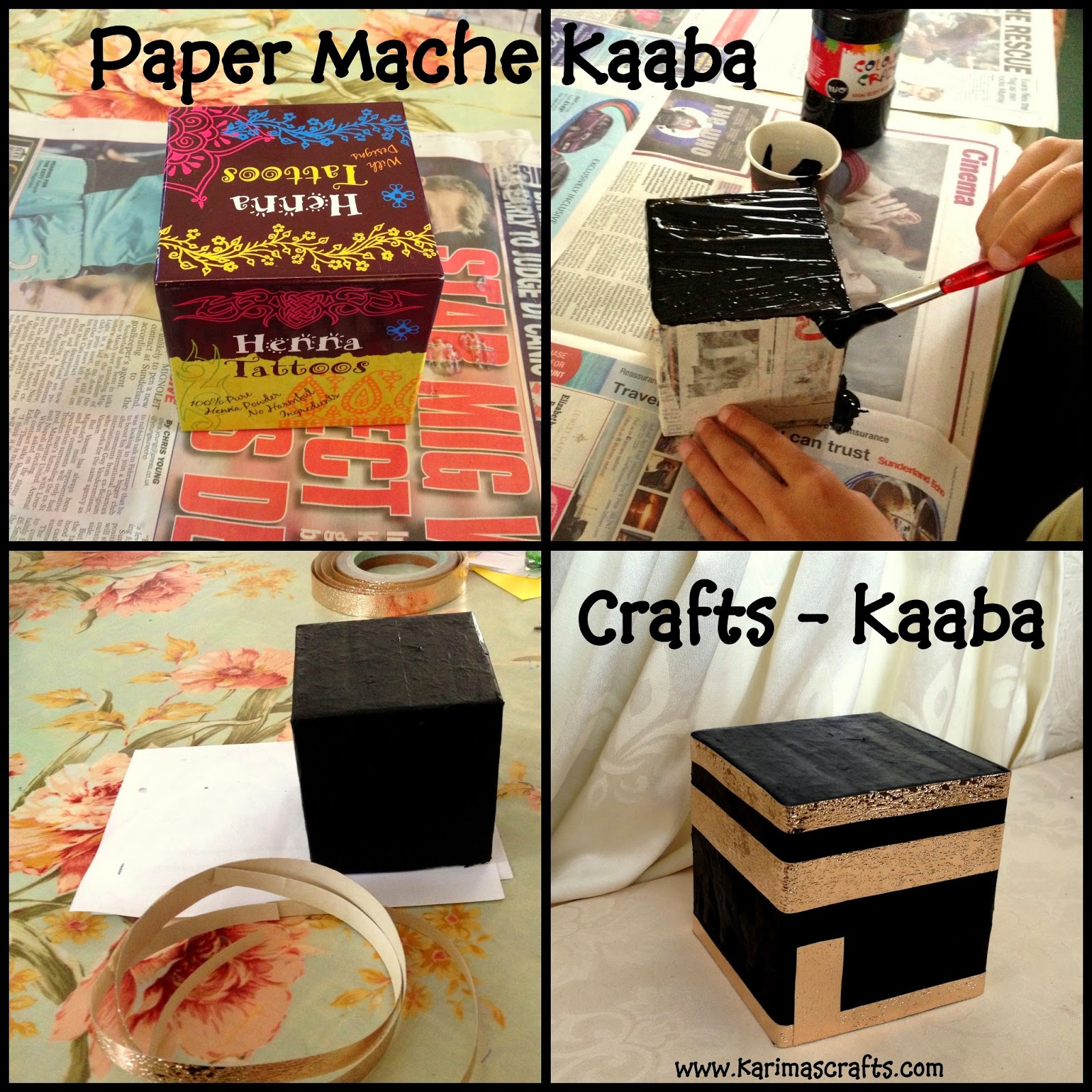 Karima's Crafts: Paper Mache Kaaba - 30 Days of Ramadan Crafts