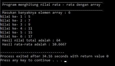 C++ Program Menghitung Nilai Array - BANGUN KELIR