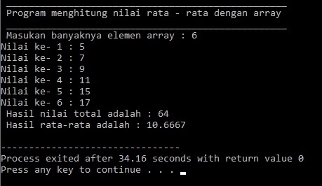 C++ Program Menghitung Nilai Array - BANGUN KELIR