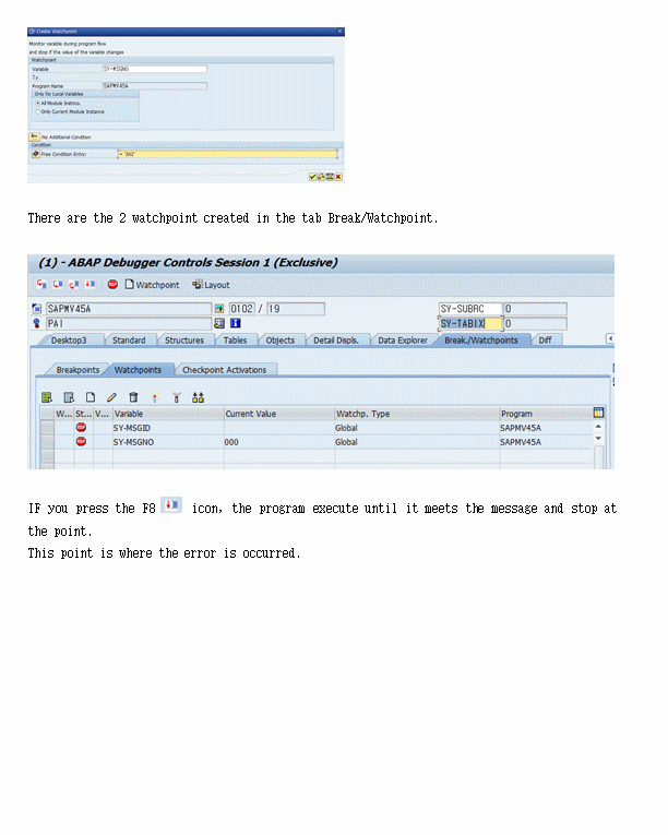 Abap Tip Note Abap Tip How To Easily Find Out The Point Which Causes