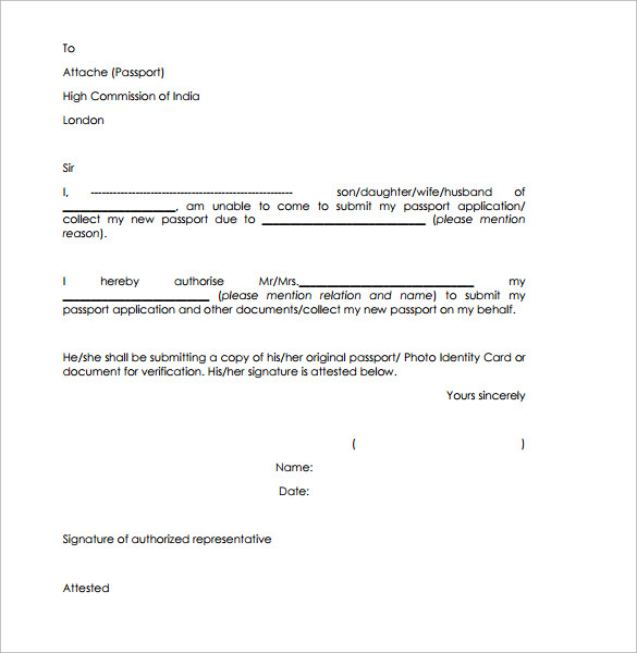Authorization Letter For Getting Passport Authorization Letter For Getting Passport