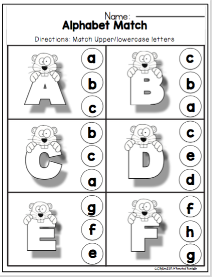 Groundhog Alphabet-Number and Shape Cards plus Worksheets ~ Preschool ...