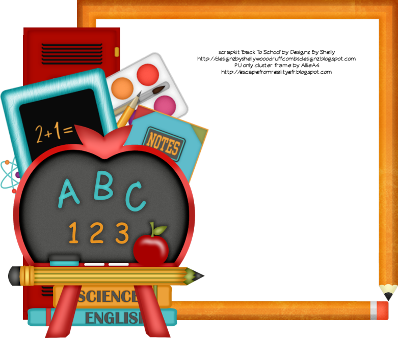 Escape From Reality Blog: PU Cluster Frames "Back To School" DBS