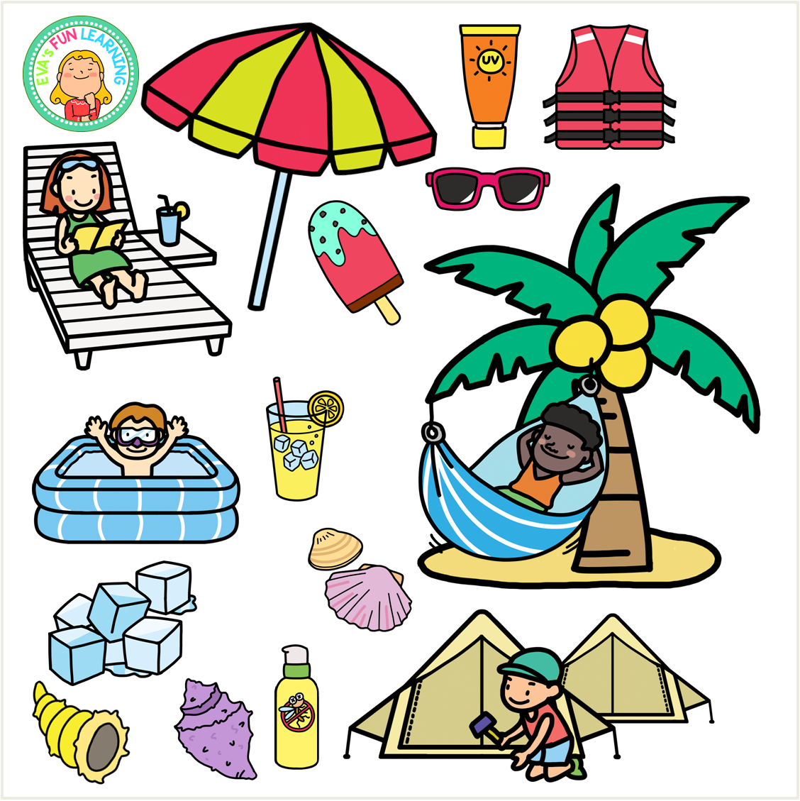 summer activity clip art