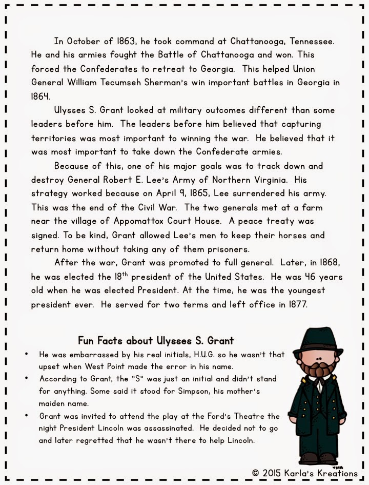 Karla's Kreations: Civil War Informational Text