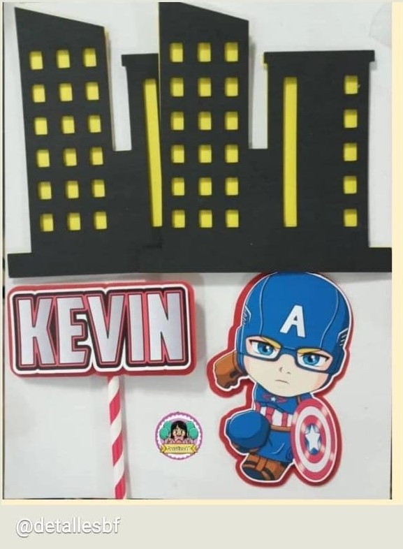 Topper Capitán América Kevin - Mis Toppers Tus Toppers