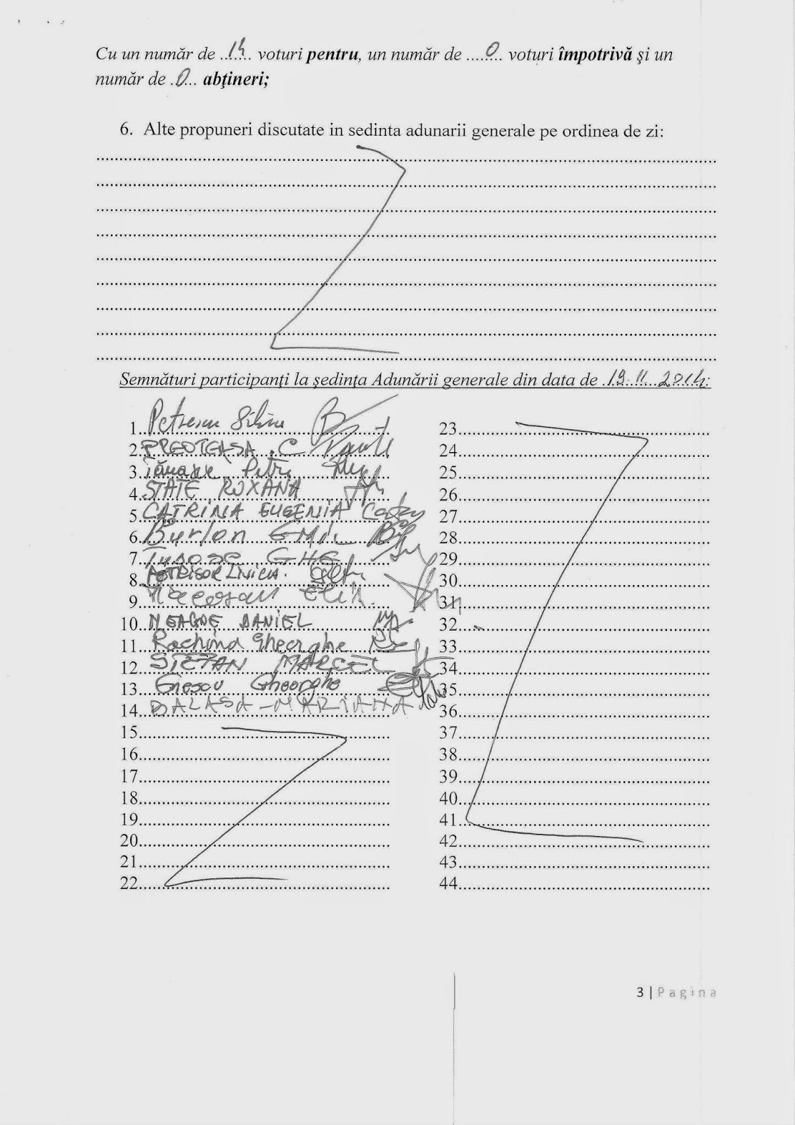 Asociatia de Proprietari Bloc C10 : Hotarari Adunare Generala