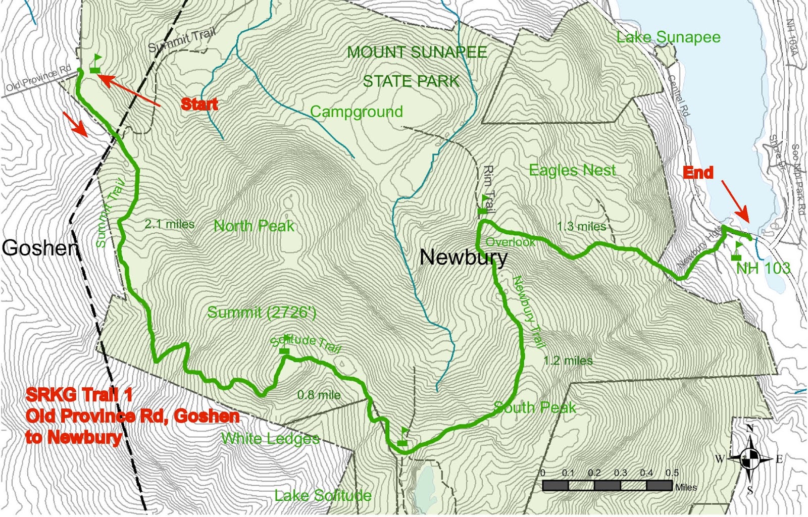 Outdoor Enthusiast: Sunapee-Ragged-Kearsarge Greenway: Trail 1 Old ...