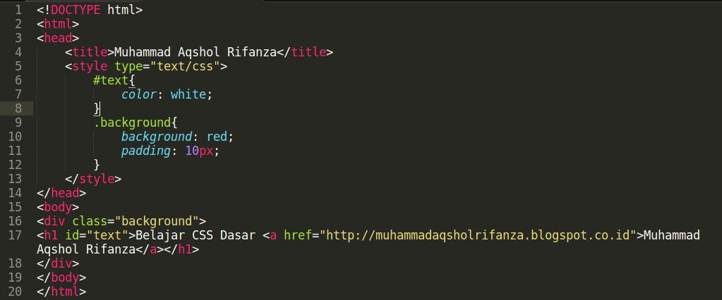 Penulisan CSS - AqsholRifanza
