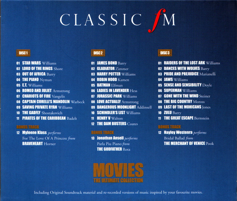 ENTRE MUSICA: CLASSIC FM MOVIES - The ultimate collection (3 CDs)