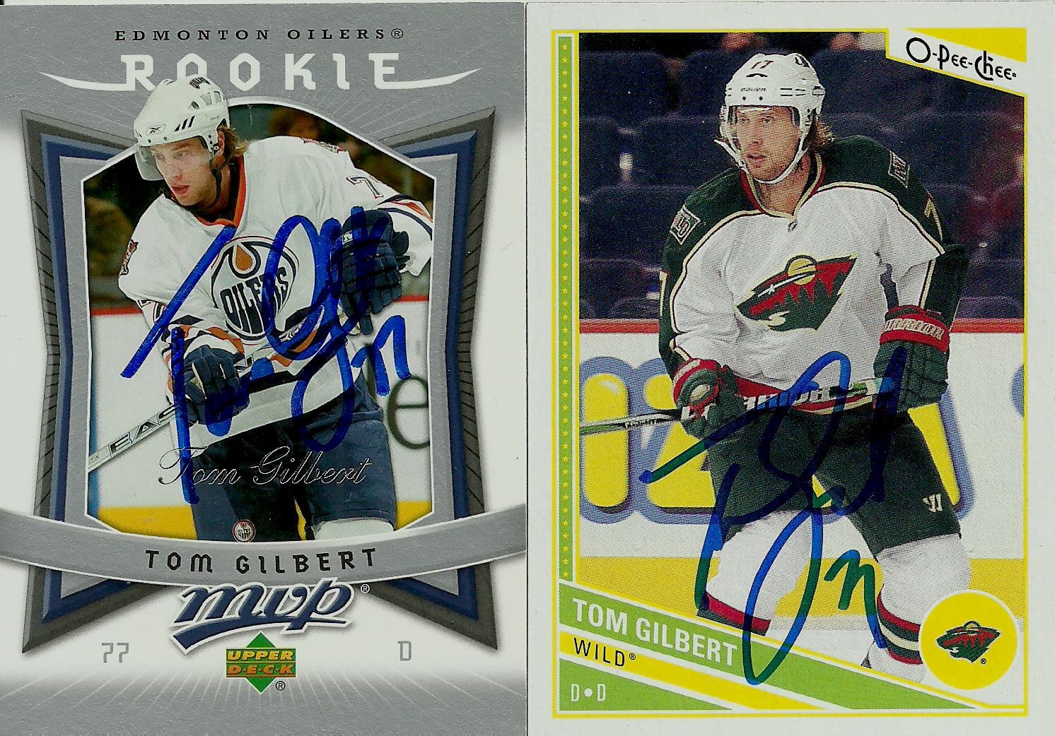 Hell's Valuable Collectibles: Tom Gilbert: Two Autographed Cards