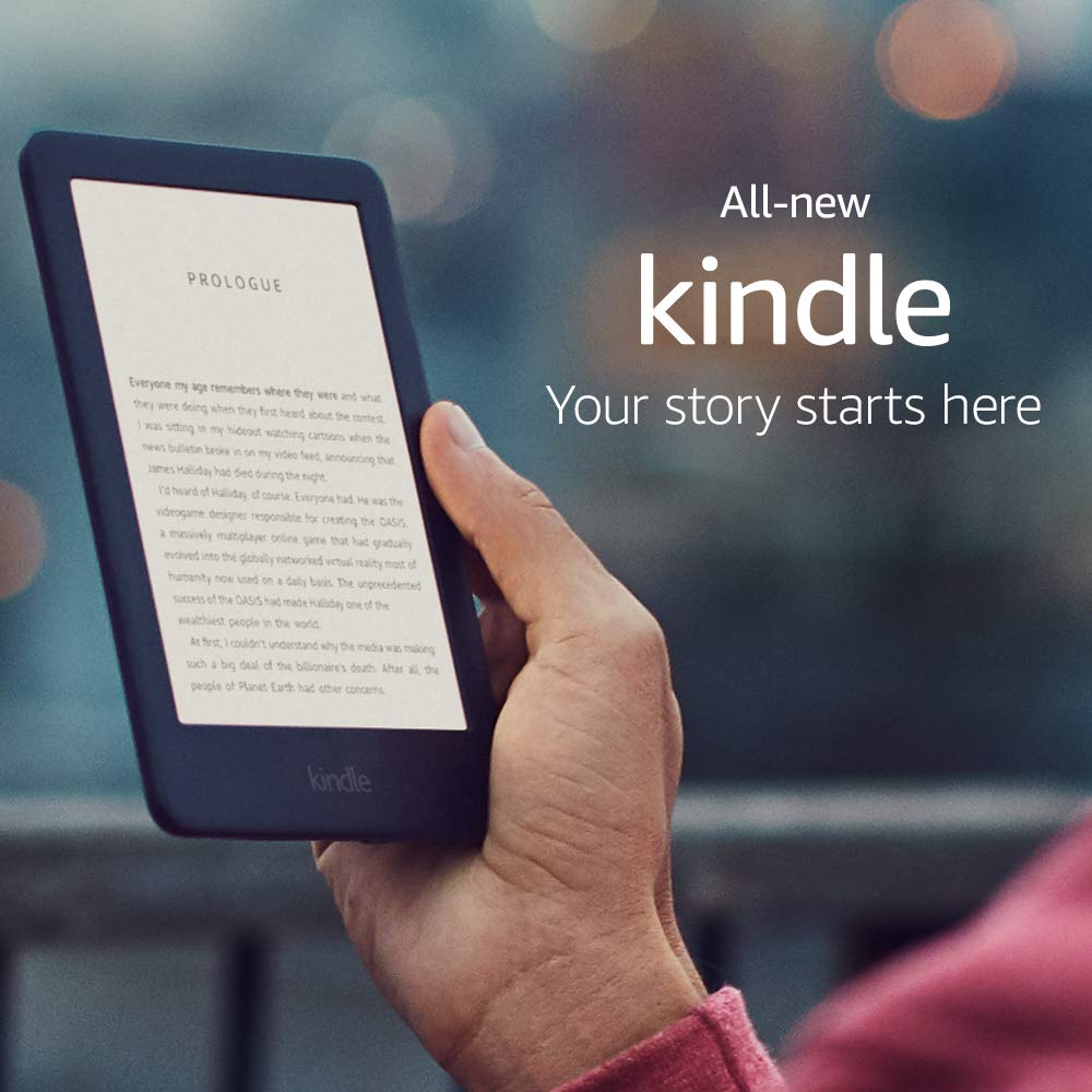 All-new Kindle Black 2019 version, Now with a Built-in Front Light, Wi ...