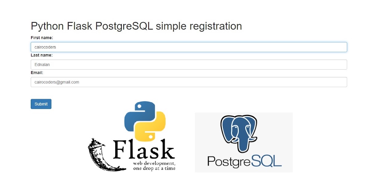 Python Flask PostgreSQL simple registration | Tutorial101 Python Flask PostgreSQL simple registration | Tutorial101
