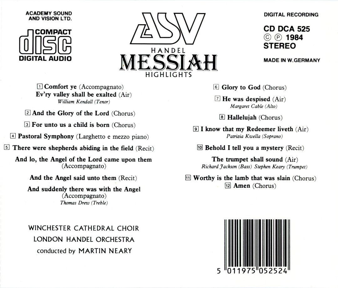 makdelart - classique: Handel - Messiah Highlights (Martin Neary) makdelart - classique: Handel - Messiah Highlights (Martin Neary)