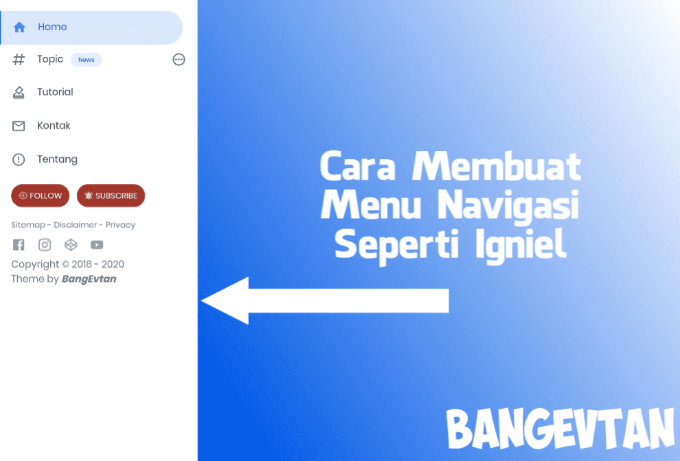 Cara Membuat Menu Navigasi Blog Seperti Igniel - BangEvtan