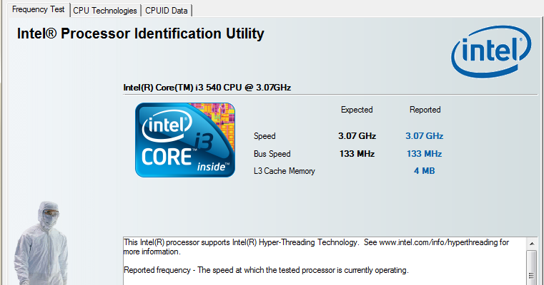 How to run intel processor identification utility - pasavt