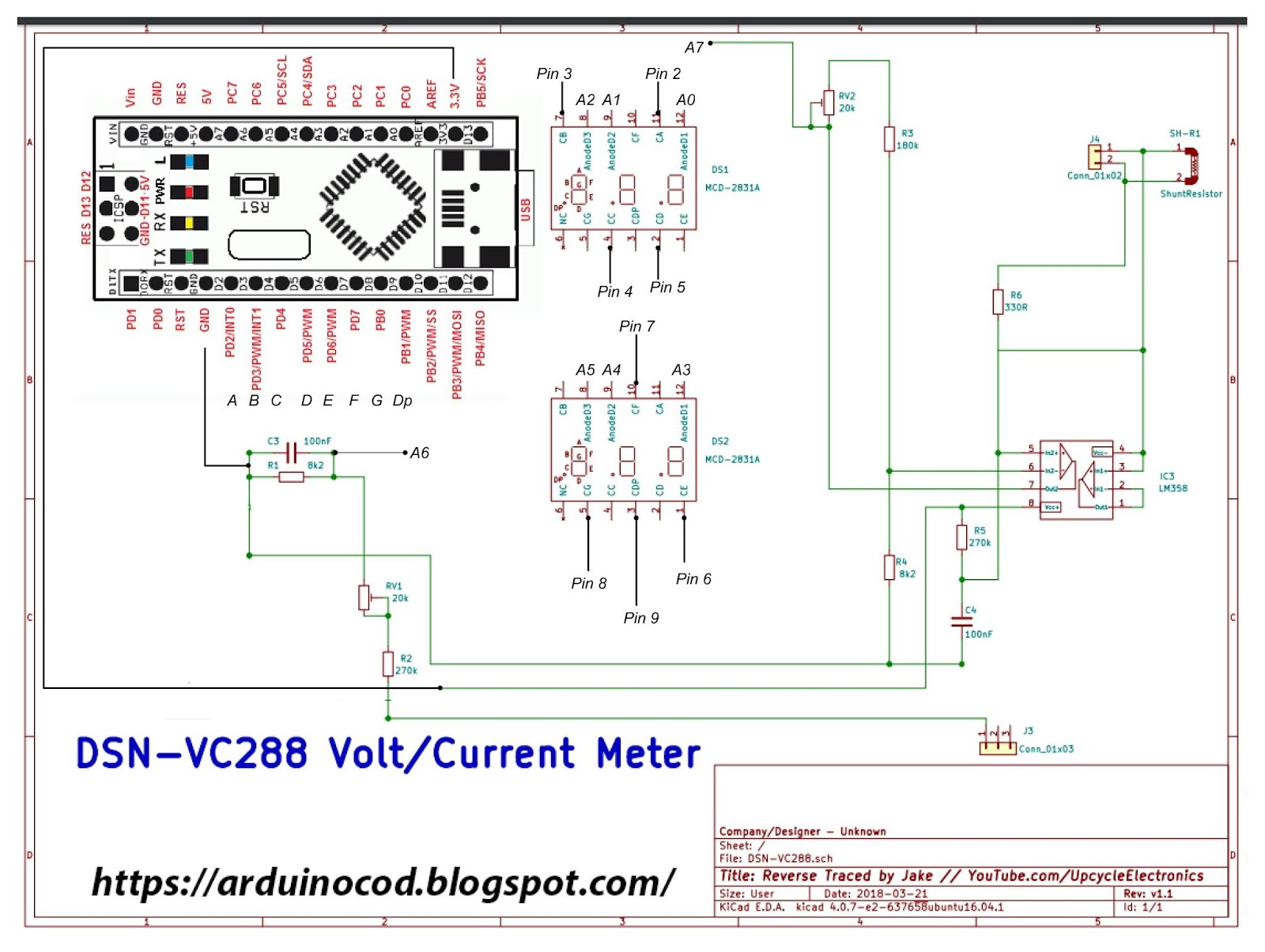 Onarım Amp Voltmetresi DSN-VC288 - Dijital Elektronik Arduino Devre ...