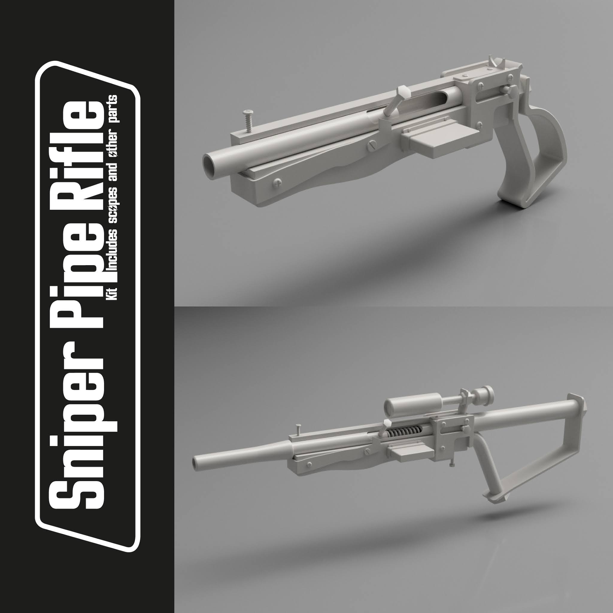 Pipe Gun and Rifle | The3Dprinting 3D print Dioramas, Models and Props