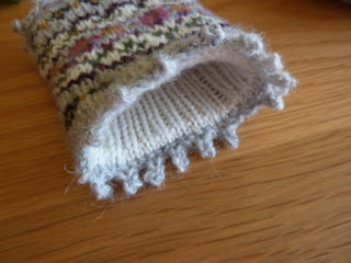 Yellow, Pink and Sparkly: Fair Isle Wrist Warmers