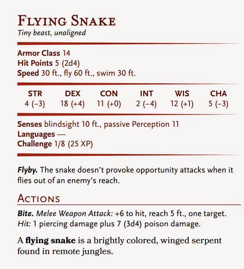 D&D Basic Monsters: Flying Snake