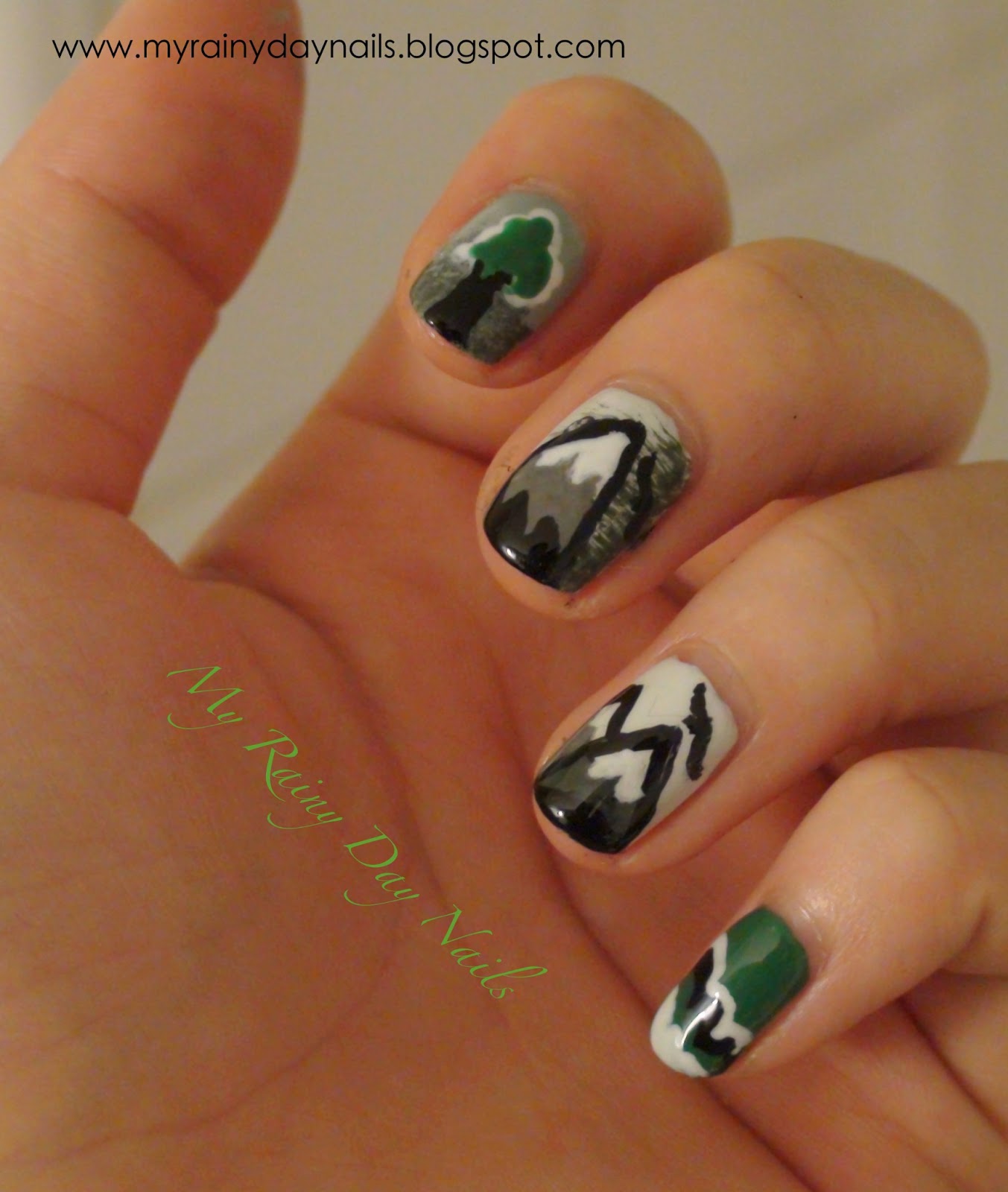 My Rainy Day Nails: Sunday Nail Art-A Tolkien Worthy Manicure!