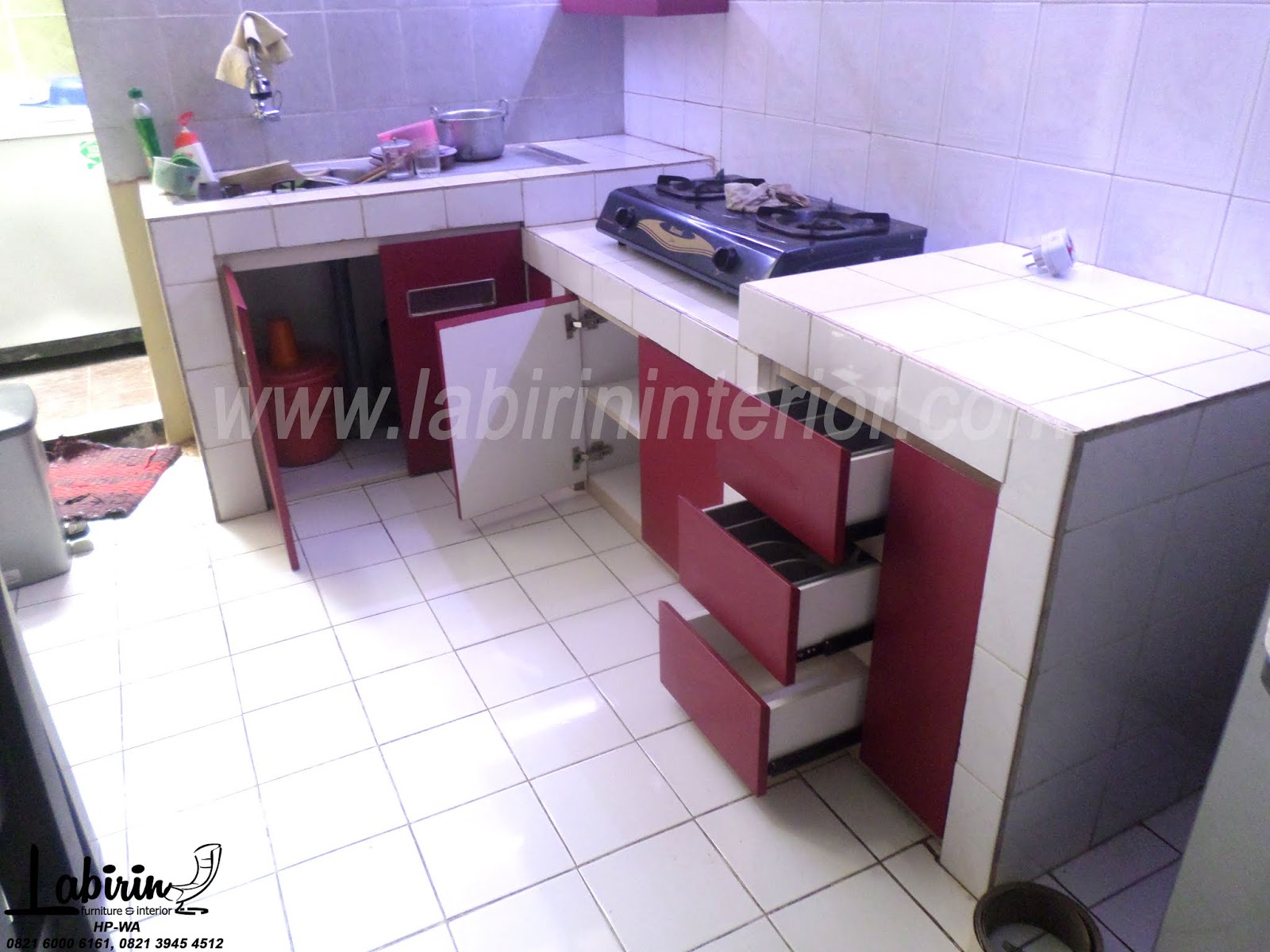 KITCHEN SET MODERN MAROON ~ Kitchen Set Malang | Minimalis Murah