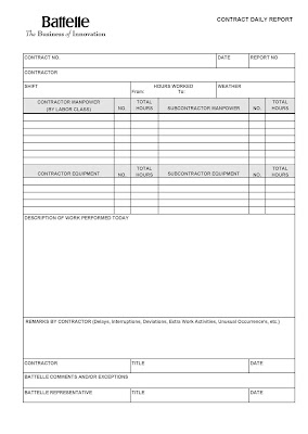 Contract Daily Report Template in Word