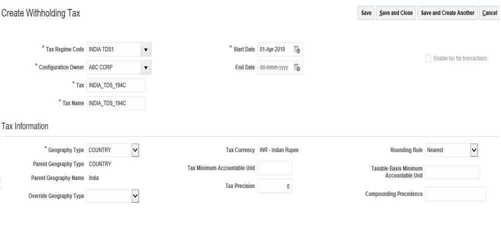 Oracle Application's Blog: Withholding Tax setup in Oracle Fusion