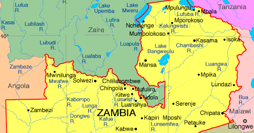 Zambia, Geographical Maps of Zambia ~ Klima Naturali™