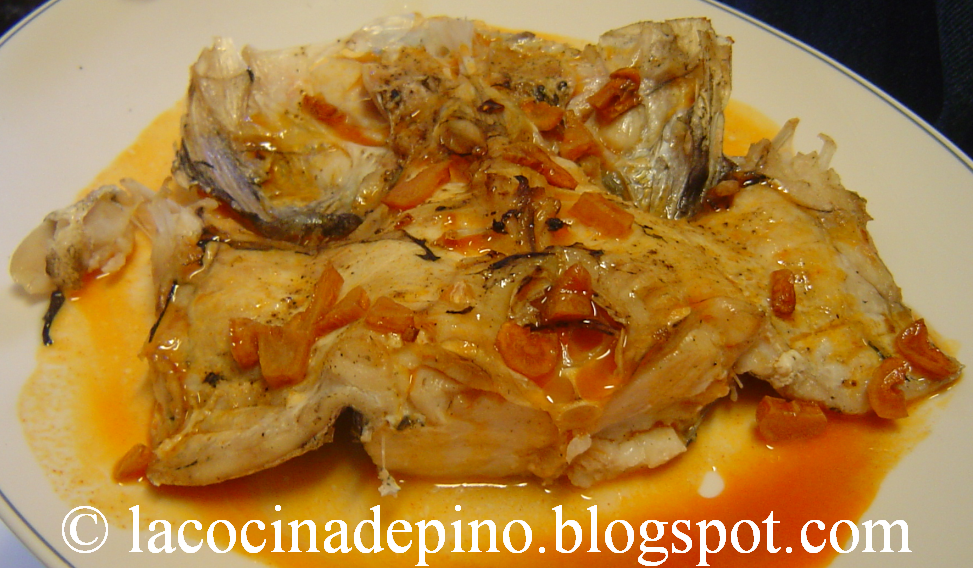 La cocina de Pino: COGOTE DE MERLUZA CON AJADA