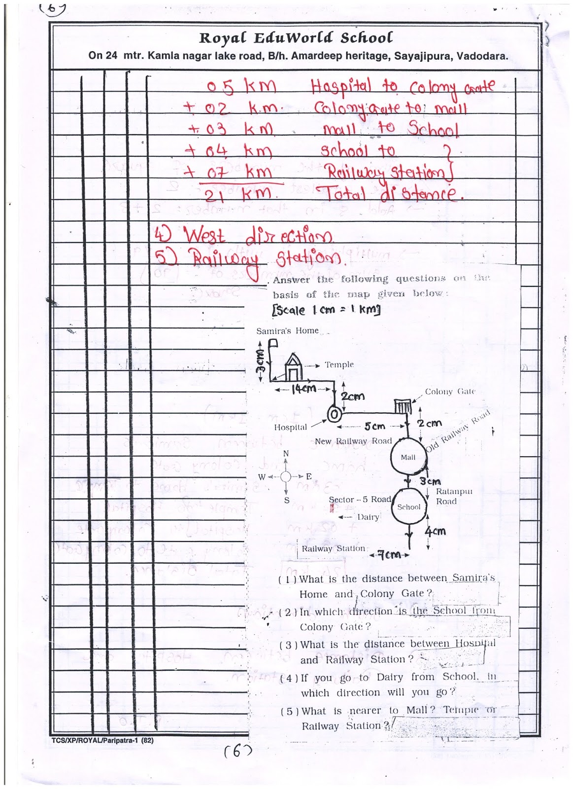5th STD.Unit Test Paper- Maths