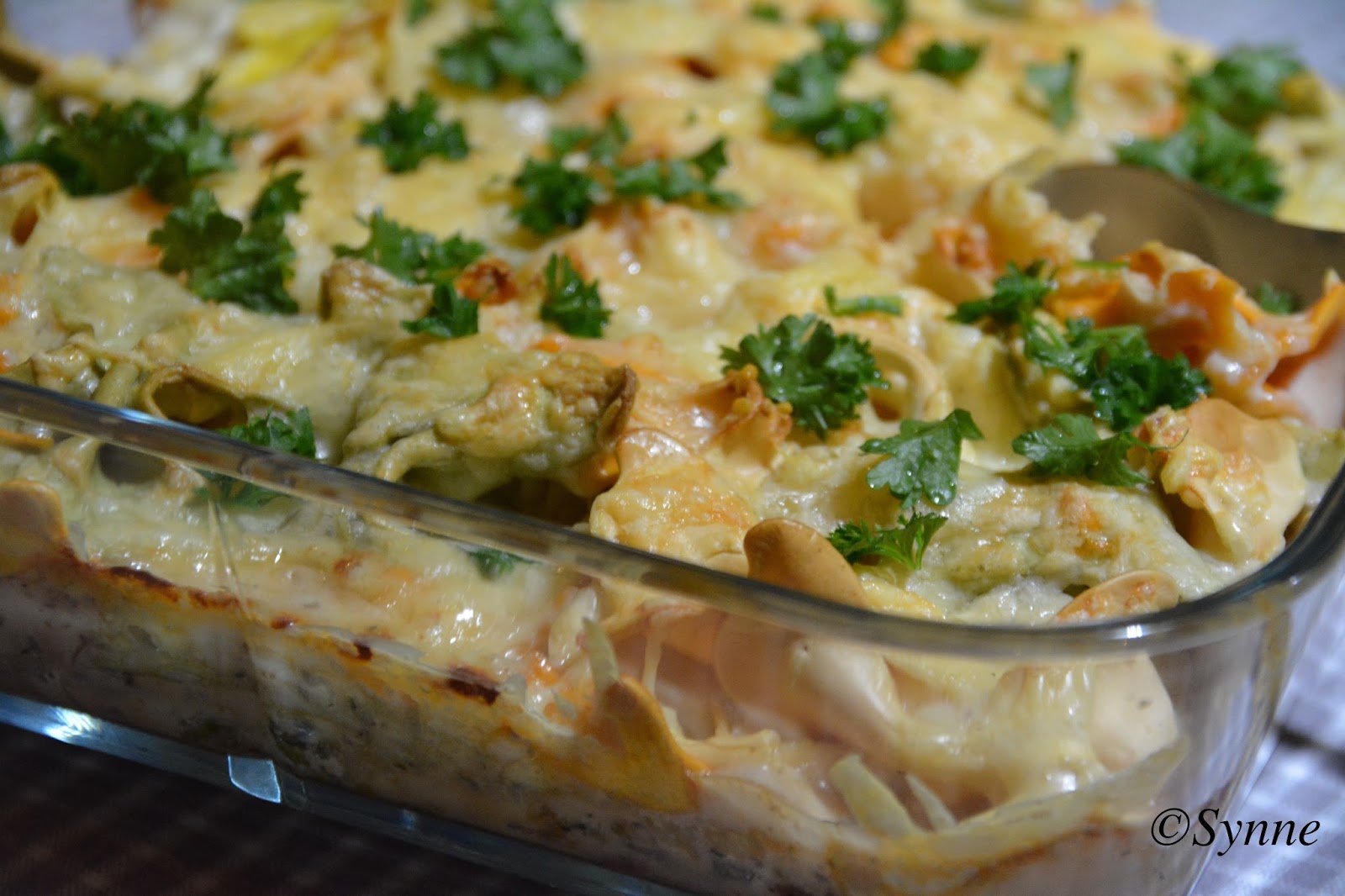 ganske enkelt: Pastaform med kylling og ost