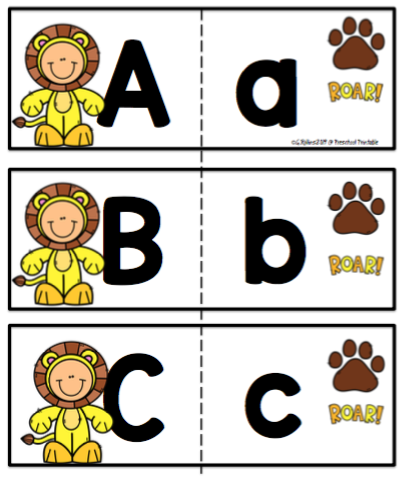 Lion Alphabet Cards (2 part match upper with lowercase) ~ Preschool ...