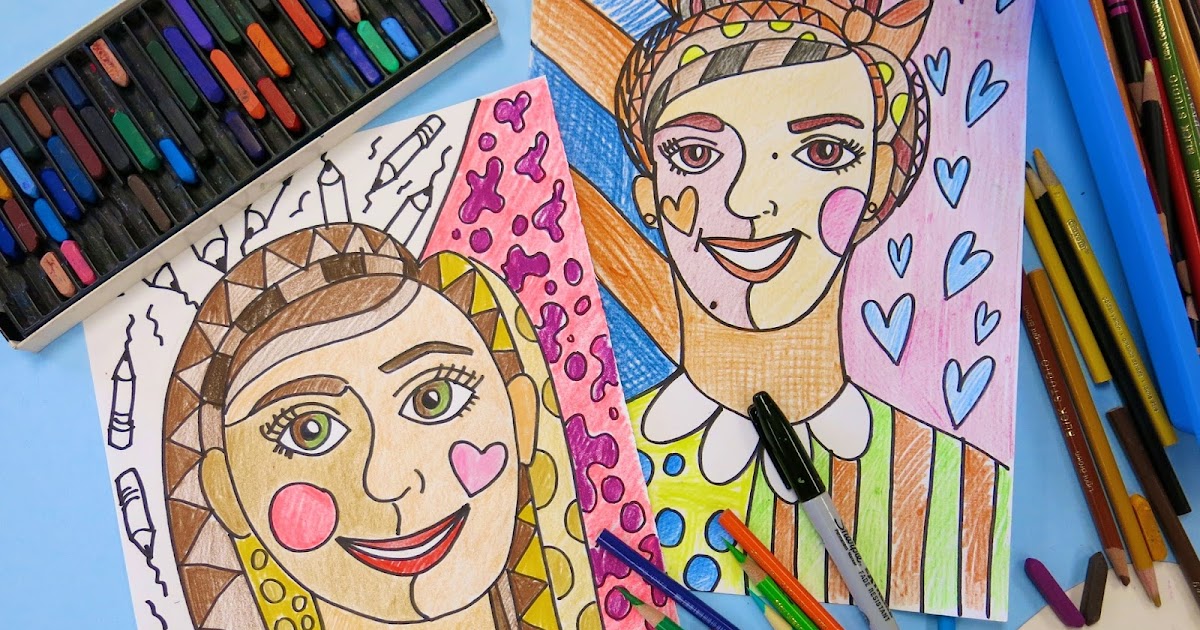 Cassie Stephens: In the Art Room: Romero Britto Inspired Self Portraits