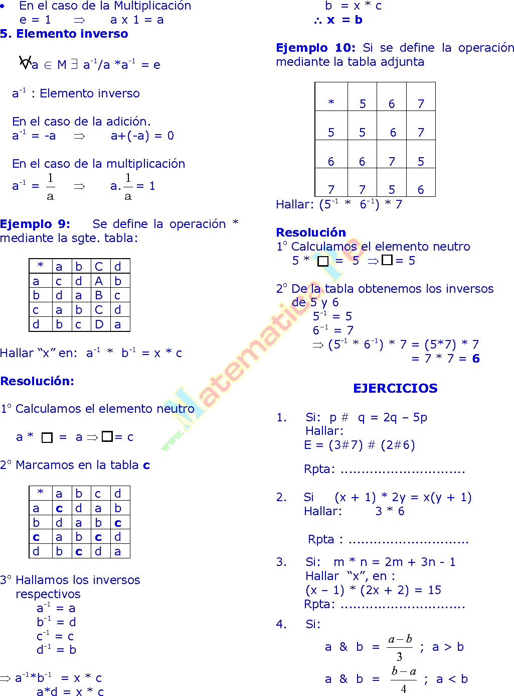 OPERADORES MATEMÁTICOS EJERCICIOS RESUELTOS DE RAZONAMIENTO MATEMÁTICO ...