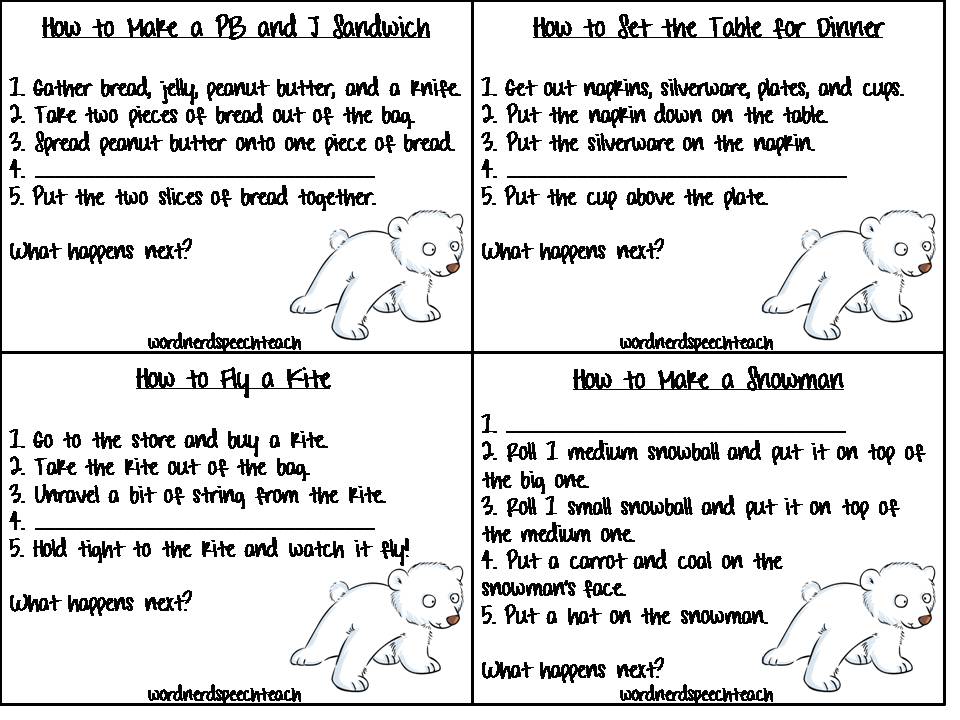 Word Nerd Speech Teach: Polar Bear Sequencing and Inferencing