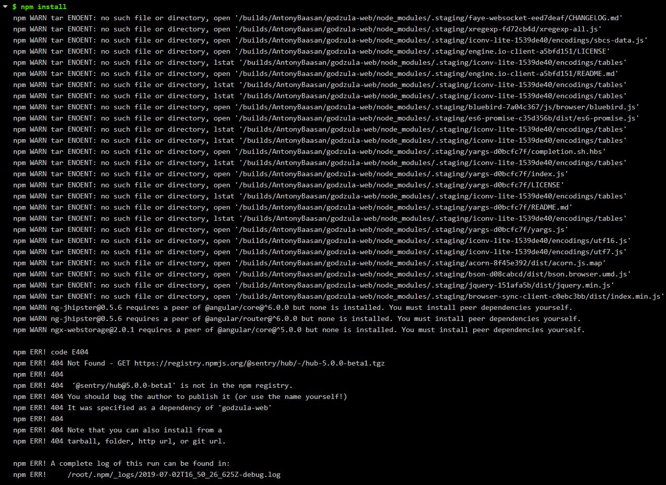 Antony Baasan: Gitlab npm install issue when package-lock checked in Antony Baasan: Gitlab npm install issue when package-lock checked in