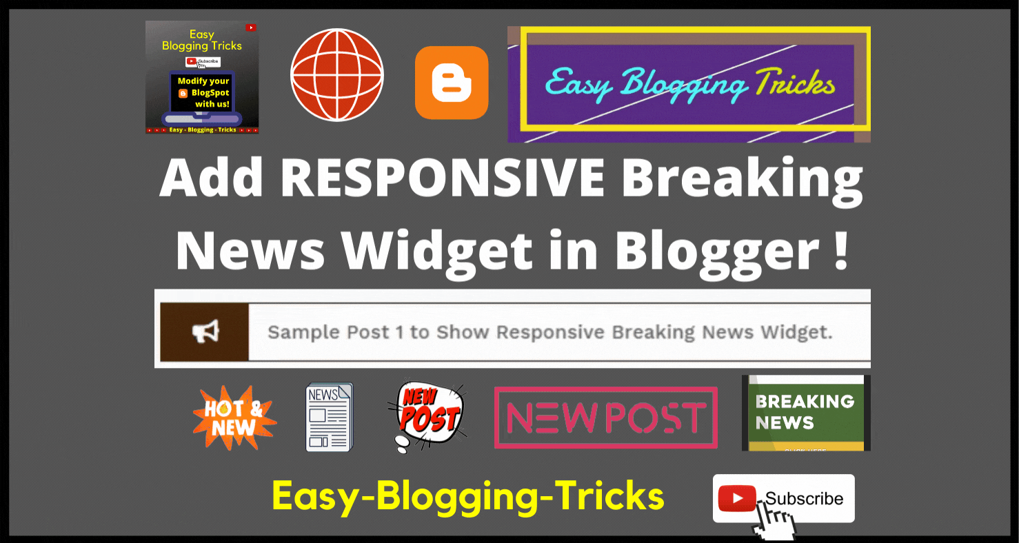 How to Add RESPONSIVE BREAKING NEWS Ticker Widget in Blogger?