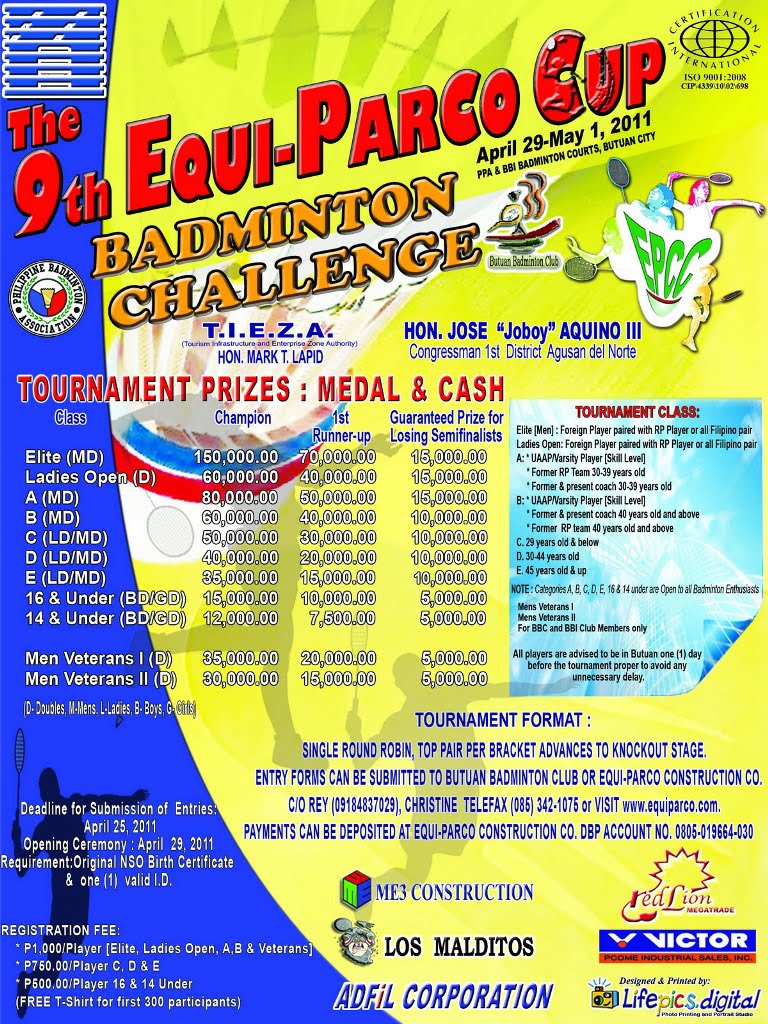 Love Ko Badminton: The 9th Equi-Parco Cup Badminton Challenge from ...