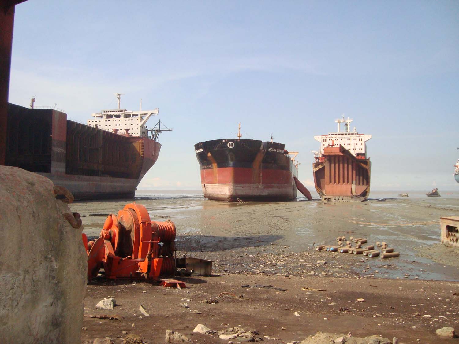 Salvage Ship Recycling in Ship Breaking Yard Chittagong Bangladesh ...