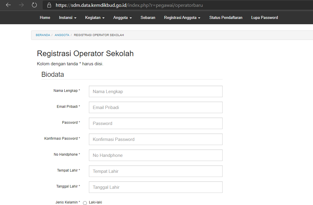 Verval PTK untuk Perbaikan Data Guru - tasADMIN