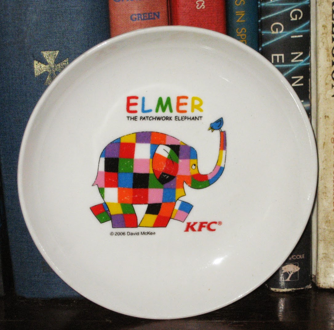 Percy's Fast Food Toy Stories : Elmer the Patchwork Elephant Plate - KFC