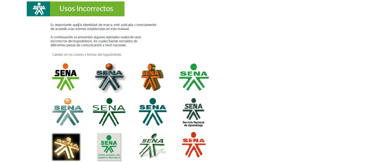 Cómo no debe usarse el logo SENA