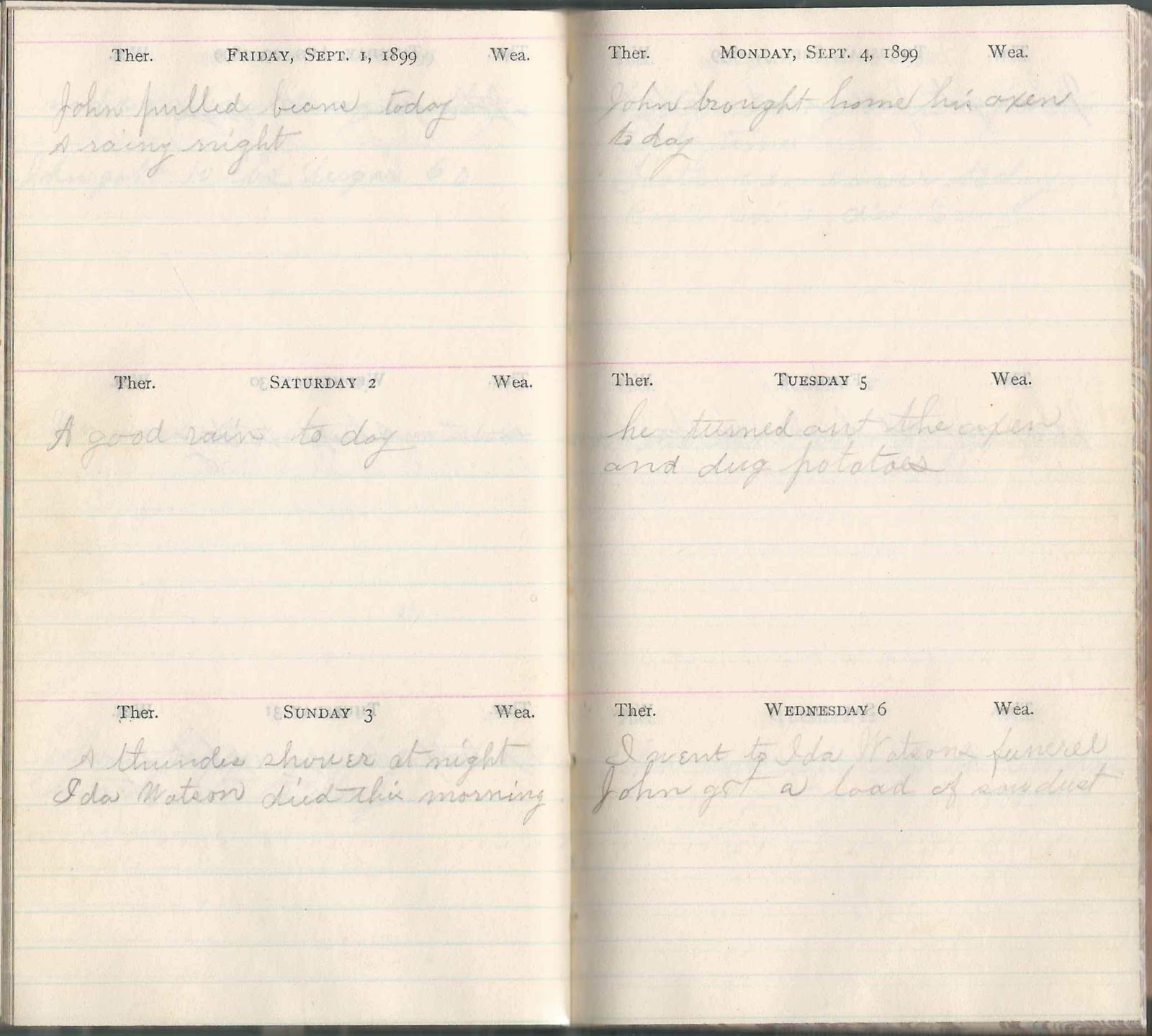 Heirlooms Reunited: September Entries in the 1899 Diary of John Foss ...