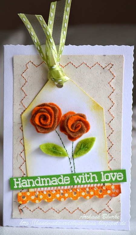 Handmade Cards by Archana: Felt flower cards.