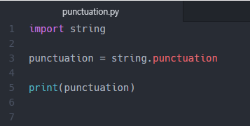 Python string.punctuation:별빛 연구소(Starlight Lab)